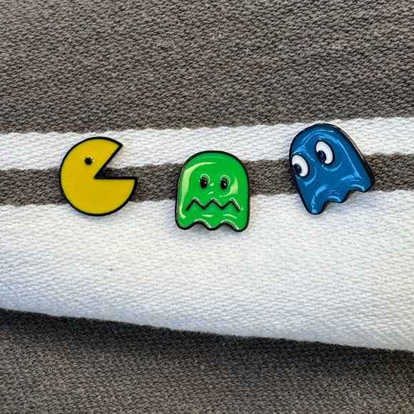 Jewelry | Pacman Ghosts 3piece Enamel Pin Brooch Set | Poshmark
